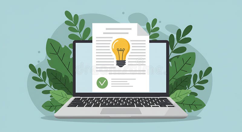 A Laptop Sits Open with a Document Displayed on the Screen. the ...