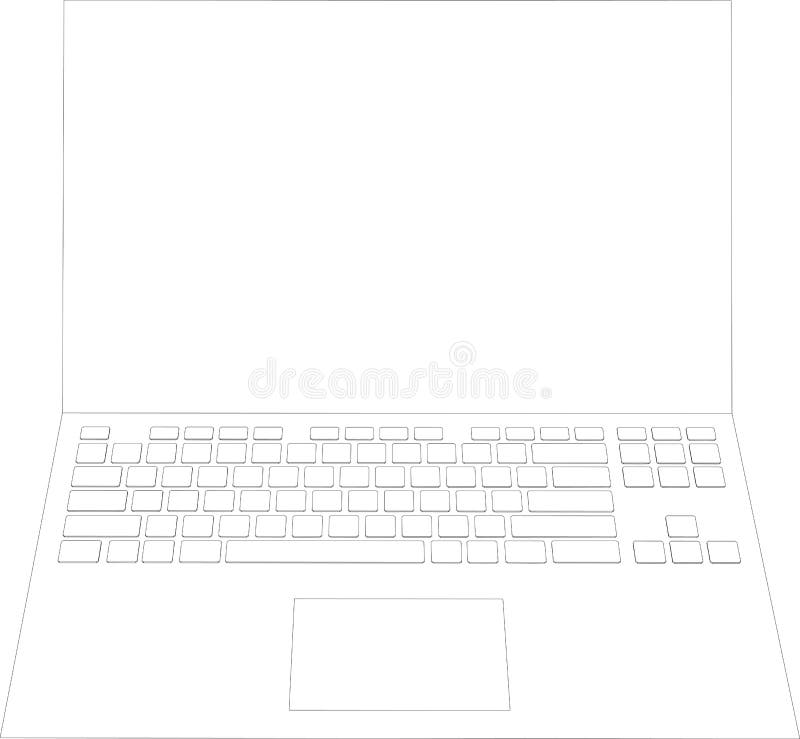 Laptop sketch. Vector stock vector. Illustration of computer - 100539735