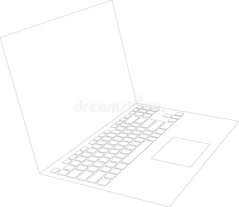 Laptop sketch stock vector. Illustration of electronics - 53947047