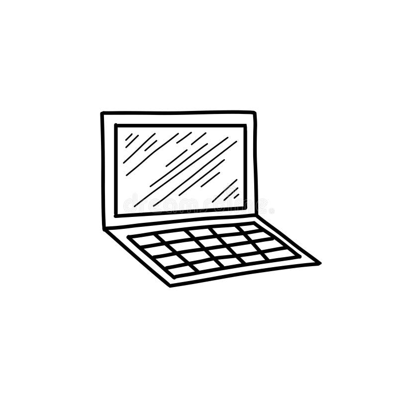 Laptop Sketch. Vector Illustration Stock Vector - Illustration of icon ...