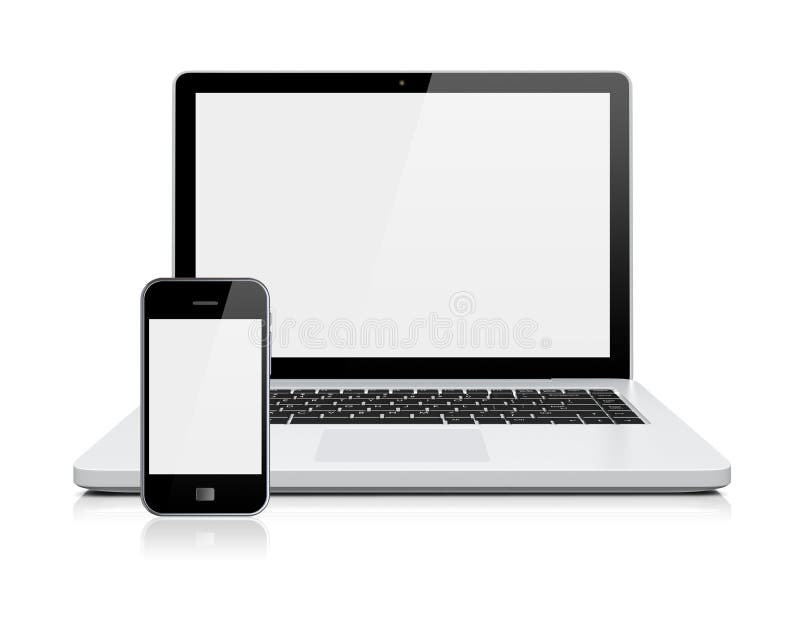 Laptop, and smartphone stock illustration. Illustration of application ...
