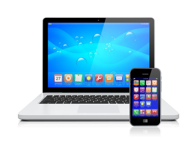 Laptop, Tablet Pc and Smartphone Stock Illustration - Illustration of ...