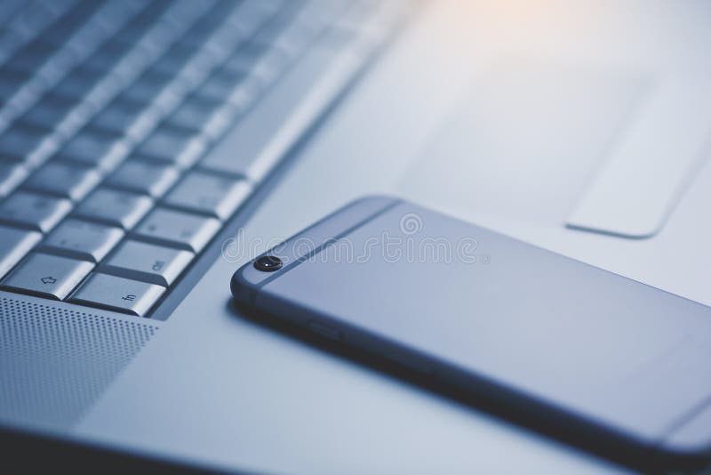 Laptop and smartphone stock image. Image of laptop, idea - 124732713