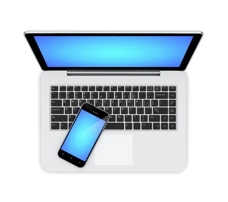 Laptop, and smartphone stock illustration. Illustration of laptop ...