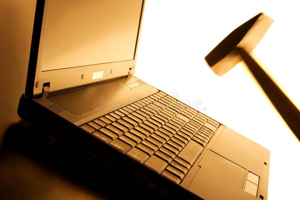 Laptop smash stock photo. Image of destruct, destruction - 7020456