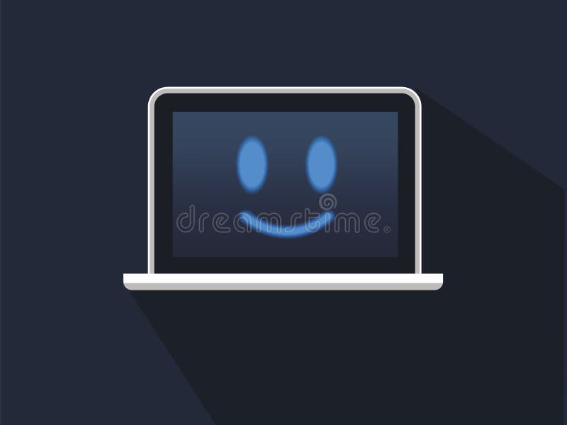 Laptop with a smile stock vector. Illustration of cartoon - 120463351