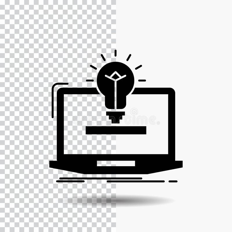 Laptop, Solution, Idea, Bulb, Solution Glyph Icon on Transparent ...