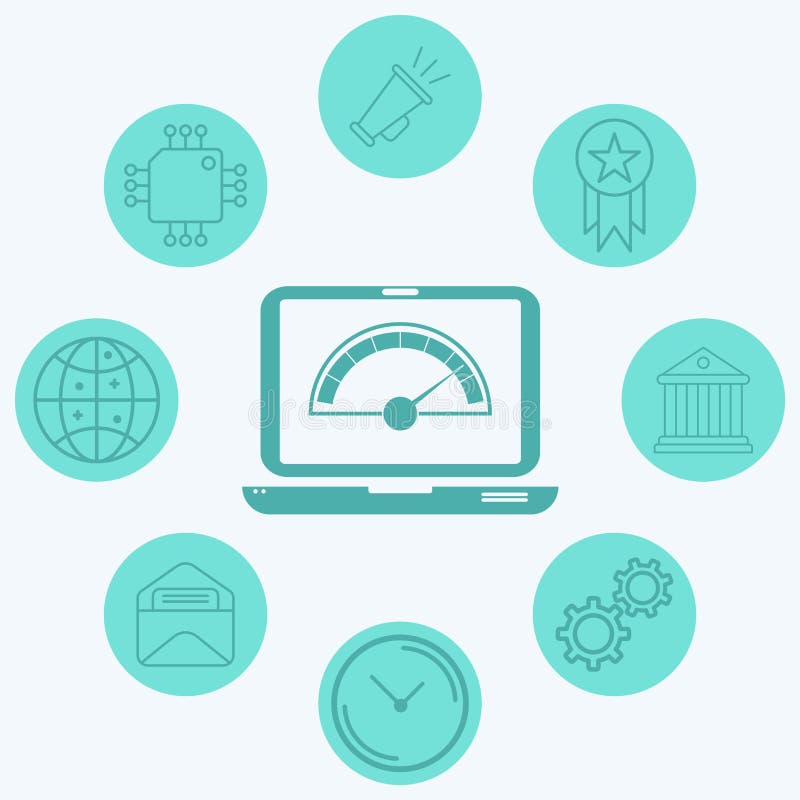Laptop Speed Test Vector Icon Sign Symbol Stock Illustration ...