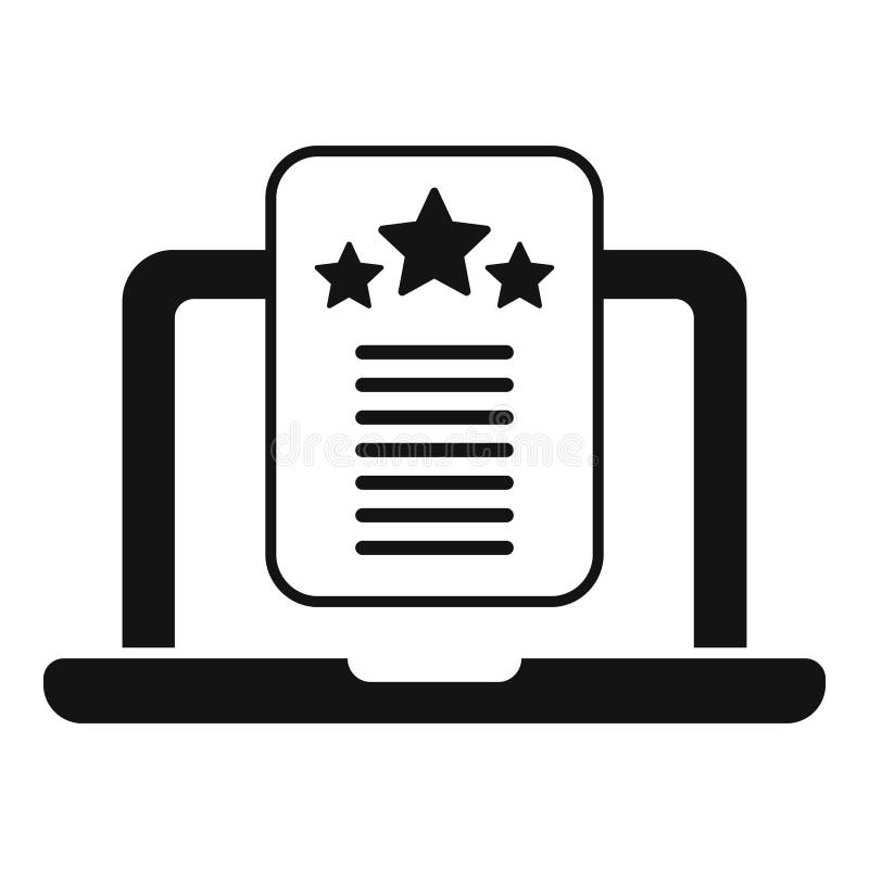 Laptop Star Icon Simple Vector. Medal Reward Stock Illustration ...