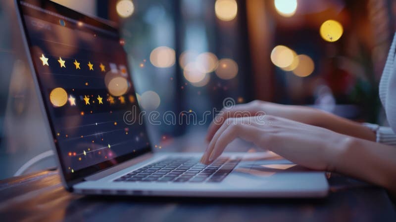 The Laptop with Star Ratings. AI Generated Stock Image - Image of ...