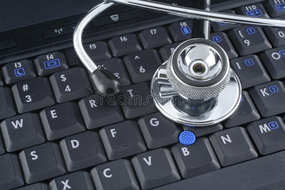 Laptop and stethoscope stock image. Image of medical, examining - 2286975