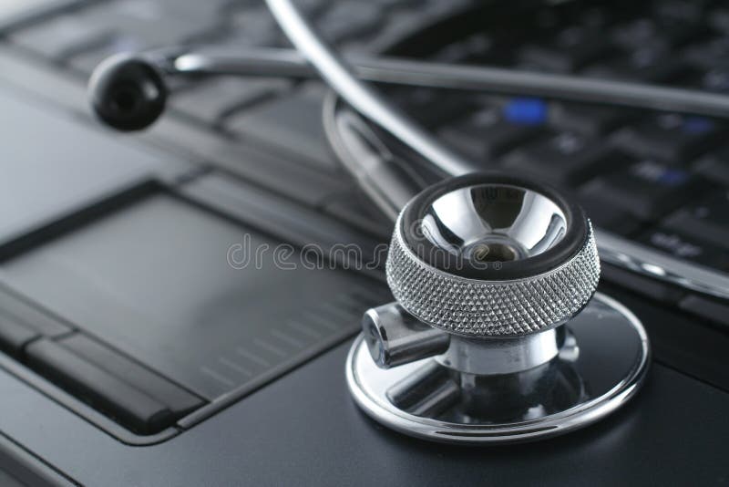 Laptop and stethoscope stock photo. Image of examine, mobility - 2287132