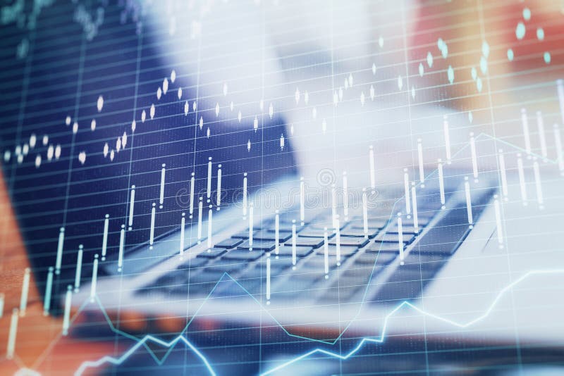 Laptop with Chart and Mathematical Formulas Stock Photo - Image of ...