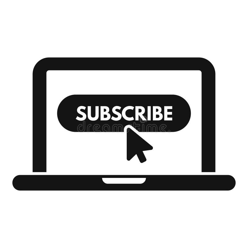 Laptop Subscribe Icon Simple Vector. Email Message Stock Illustration ...