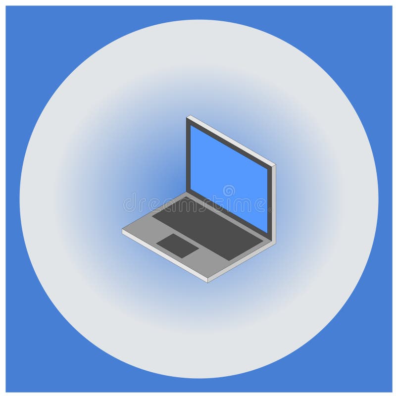 Laptop Symbol in Light Blue Circle Stock Illustration - Illustration of ...