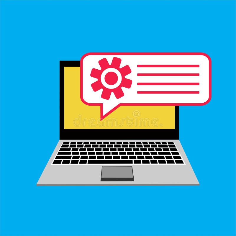 Laptop with Symbol Repair Service on Screen Stock Vector - Illustration ...