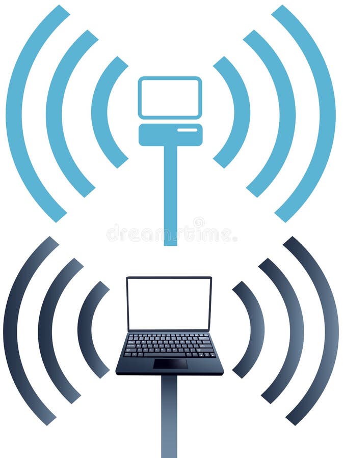 Laptop Symbols Wifi Wireless Computer Network Stock Vector ...