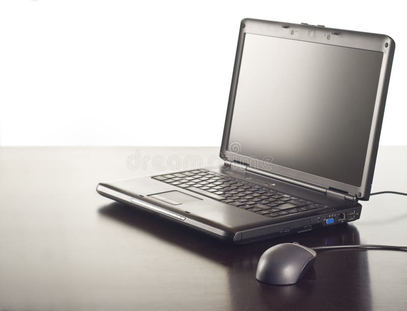 Laptop on table stock image. Image of monitor, desktop - 9804353