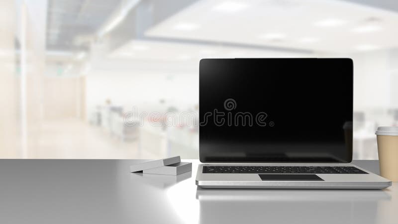 The Laptop on Table for Business Concept 3d Rendering Stock ...