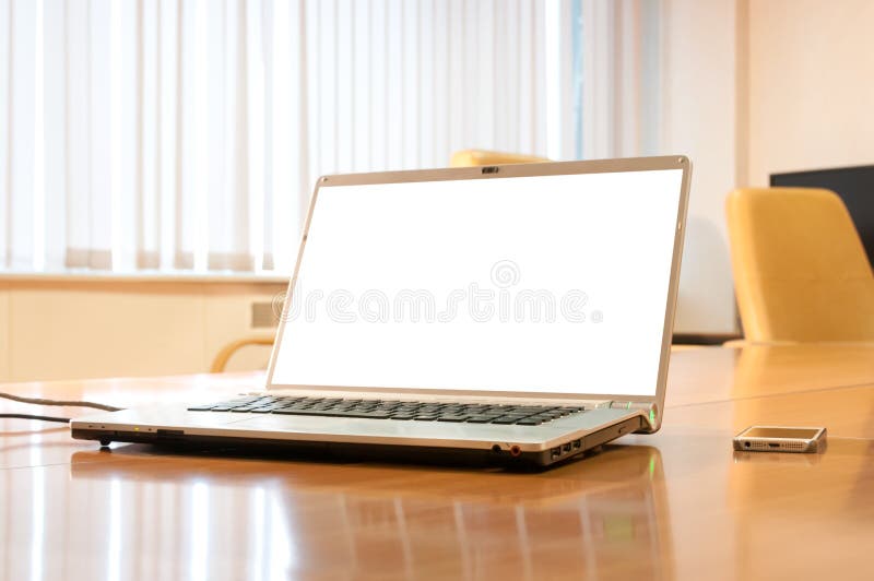 Laptop on a table stock image. Image of laptop, multimedia - 59514269