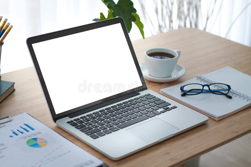Laptop on Table. Working Place Table. Editorial Image - Image of desk ...