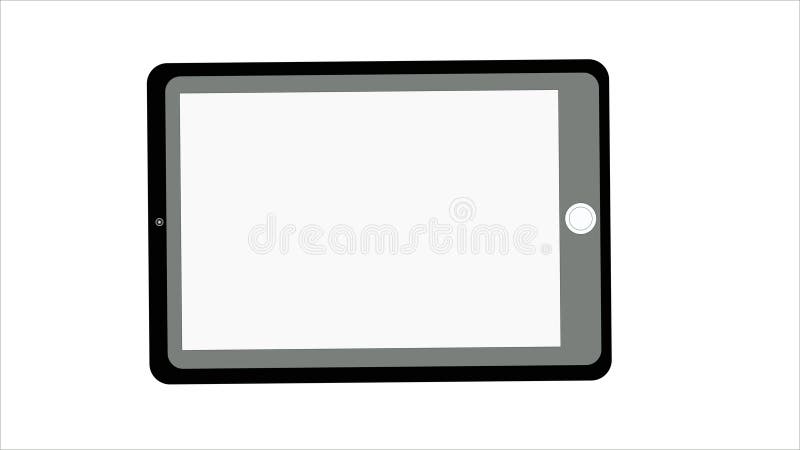 Laptop Tablet Horizontal Illustration Scene Empty White Screen Stock ...