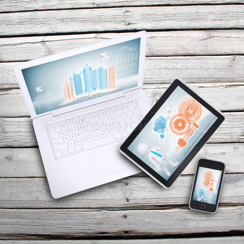 Laptop, Tablet Pc and Smartphone Stock Image - Image of keyboard ...