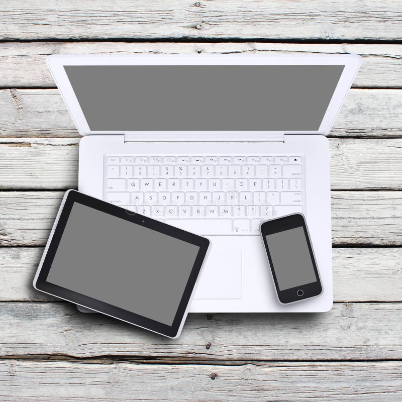 Laptop, Tablet Pc and Smartphone Stock Photo - Image of media, open ...