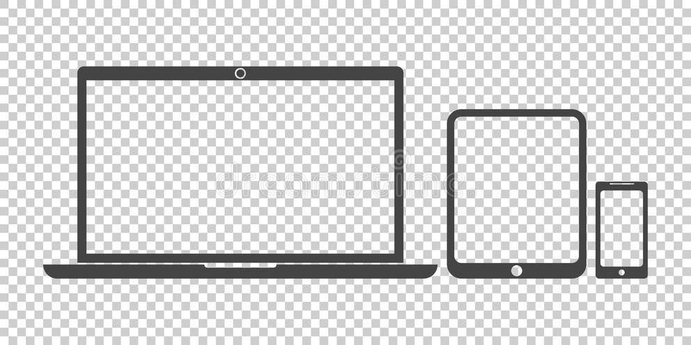 Laptop, Tablet, Phone Icon Vector Flat Stock Vector - Illustration of ...