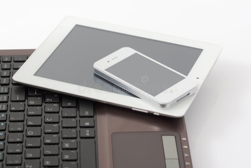 Laptop, Tablet & Smart Phone Stock Photo - Image of digitally ...