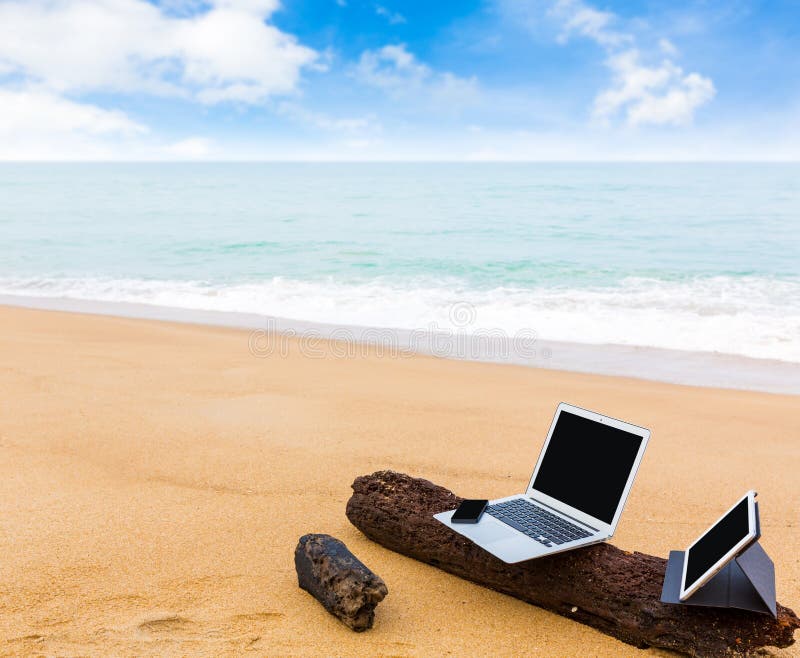 249 Laptop Tablet Smartphone Beach Stock Photos - Free & Royalty-Free ...