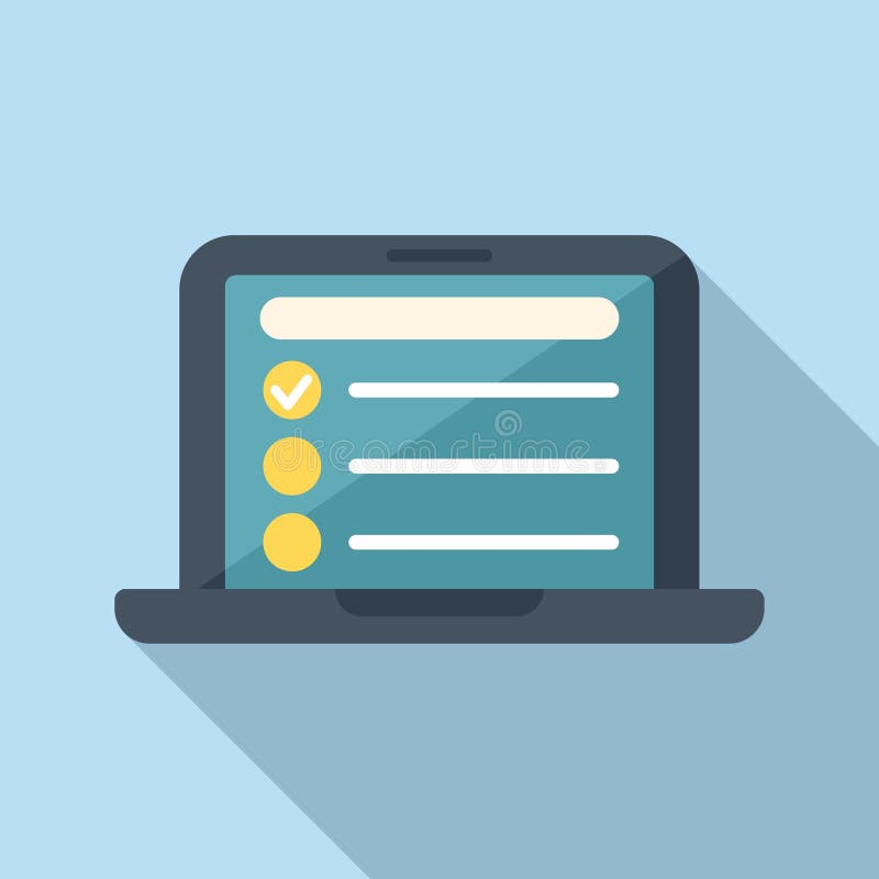 Laptop Task Schedule Icon Flat Vector. Agenda Busy Stock Vector ...