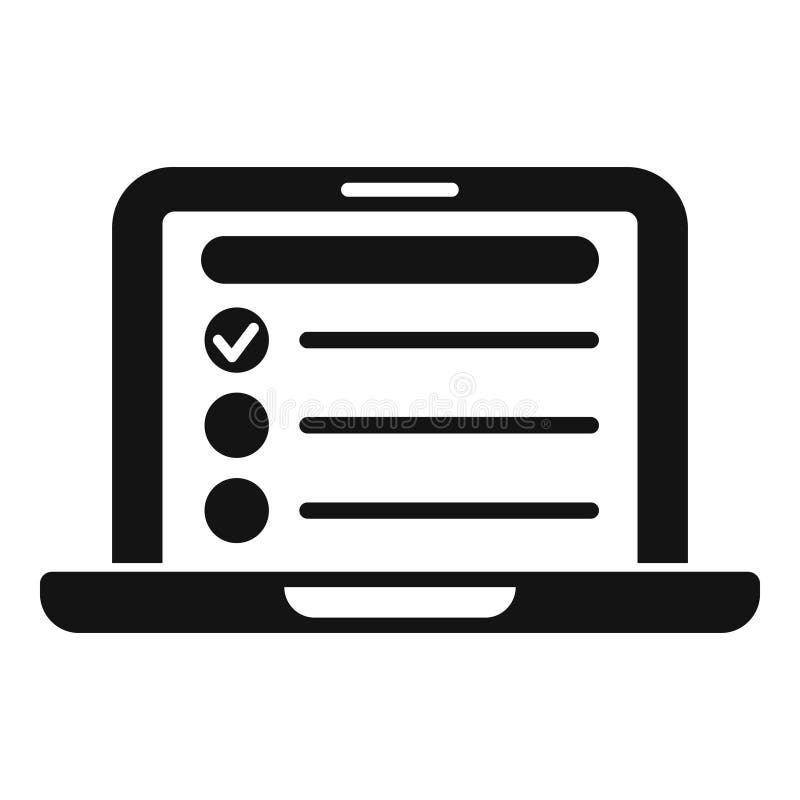 Laptop Task Schedule Icon Simple Vector. Agenda Busy Stock Vector ...