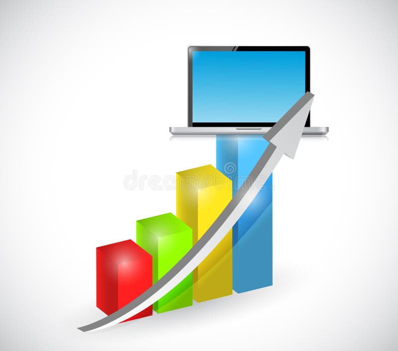 Laptop Technology Graph Illustration Stock Illustration - Illustration ...