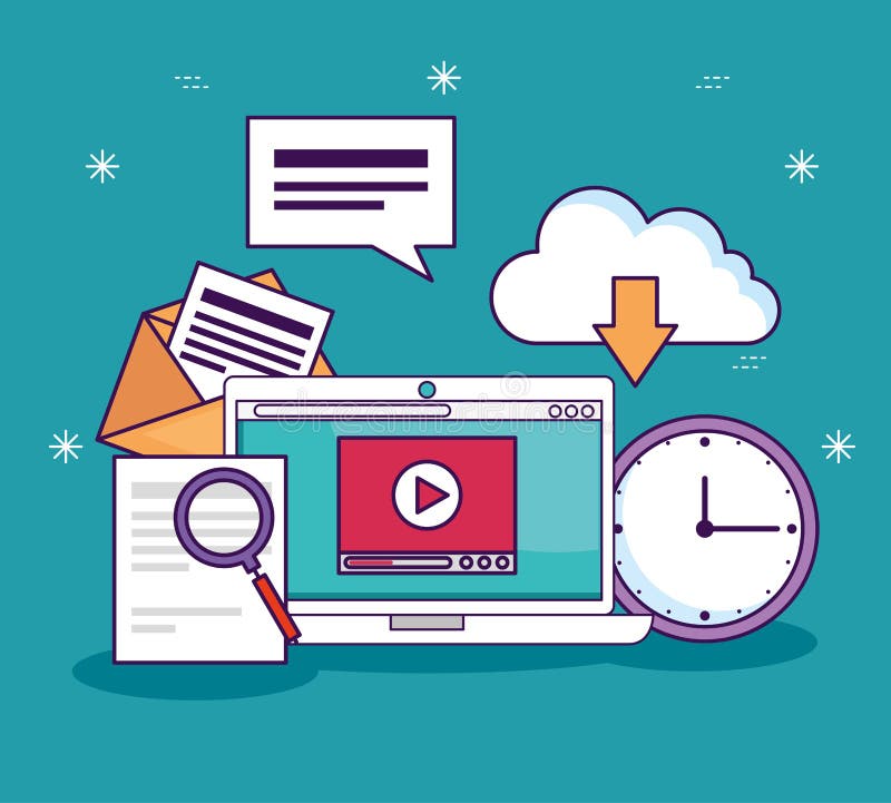 Laptop Technology To Digital Study Education Stock Vector ...