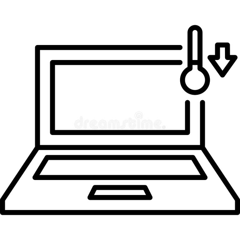 Laptop Temperature stock vector. Illustration of laptop - 360621559