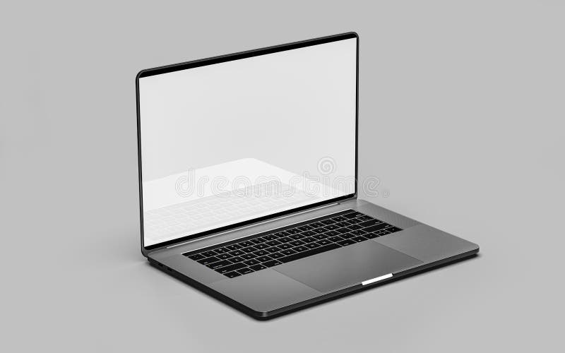 Laptop Template Isolated on White. Mockup Stock Illustration ...