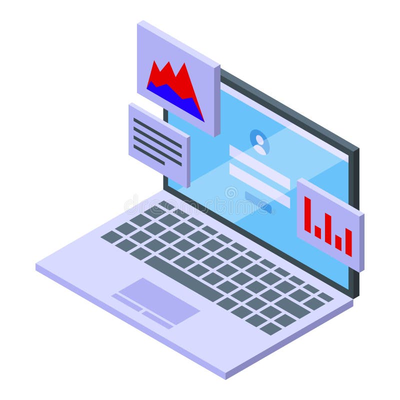 Laptop Test Icon Isometric Vector. Online Computer Stock Vector ...