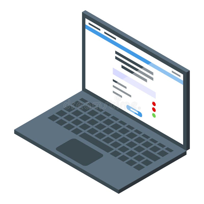 Laptop Test Result Icon Isometric Vector. Computer Online List Stock ...