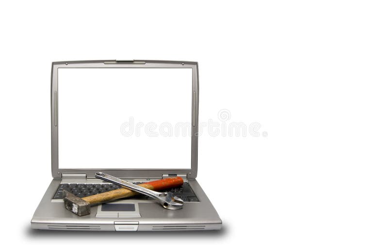 Laptop and tools stock image. Image of withe, technology - 8595399