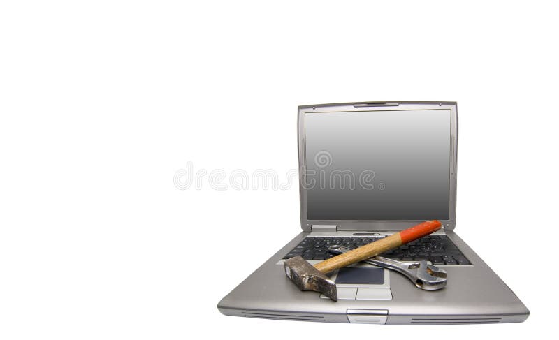 Laptop and tools stock image. Image of craft, keyboard - 7590835