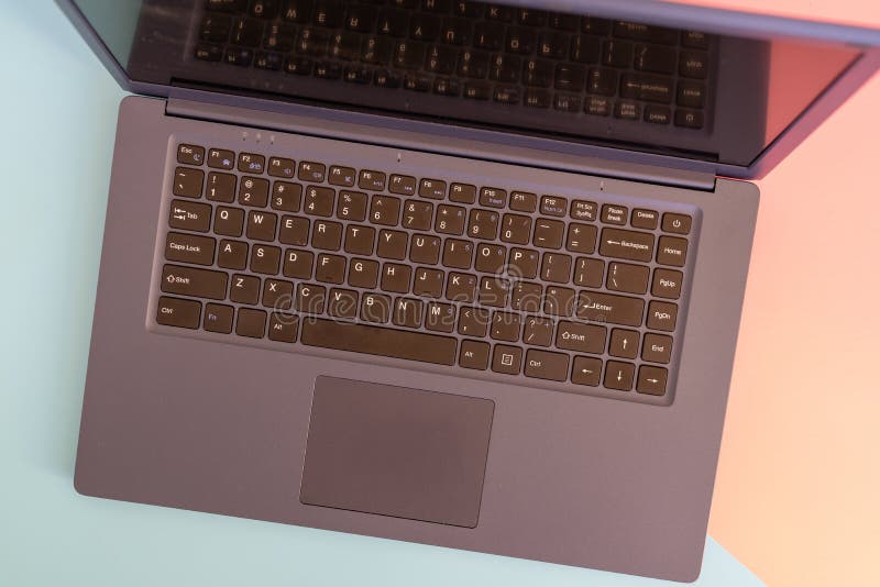 Laptop top view stock photo. Image of business, open - 187470772