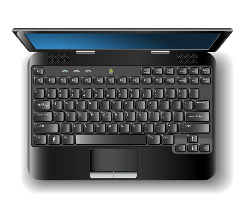 Laptop from top view stock vector. Illustration of laptop - 32024458