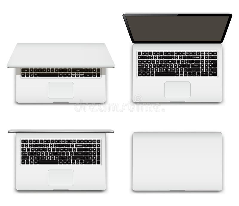 Laptop top view set stock vector. Illustration of monitor - 233064305