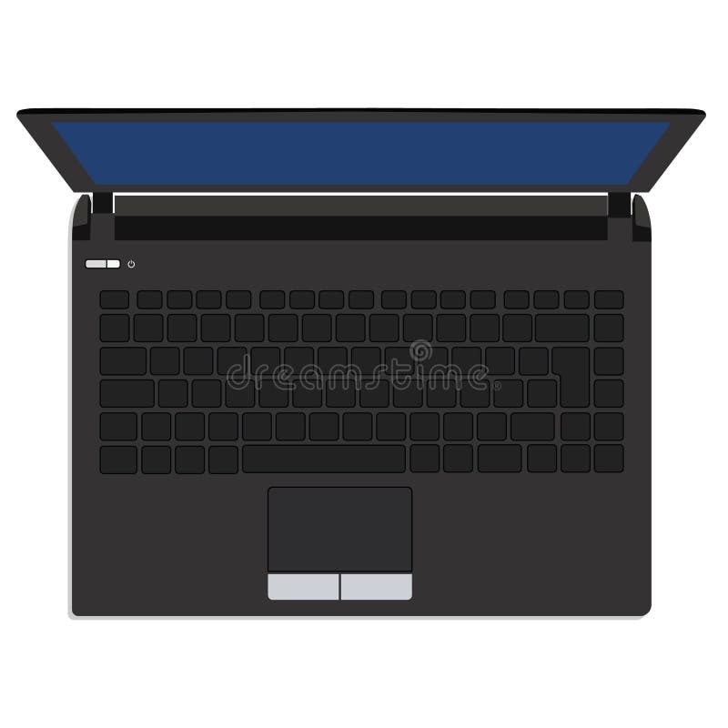 Laptop Top View Isolated on White Background. Vector Illustration ...