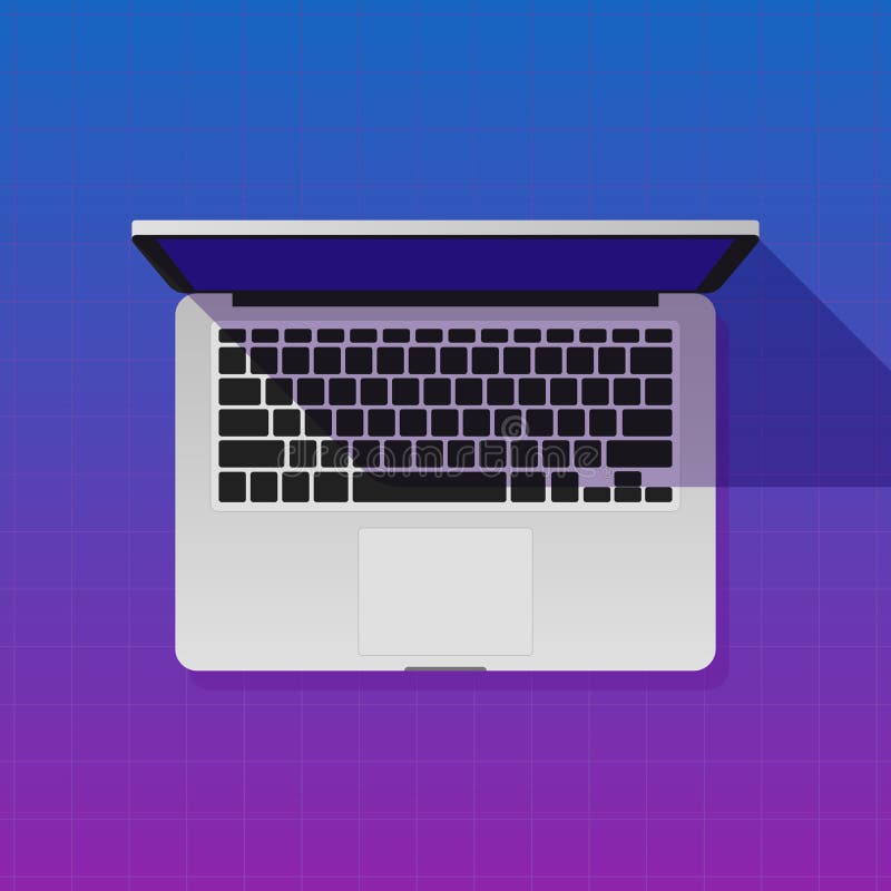 Laptop, Top View. Vector Illustration Stock Illustration - Illustration ...