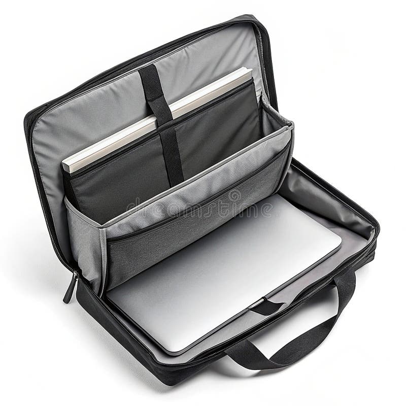 Laptop Tote with Internal Dividers on White Background Stock ...