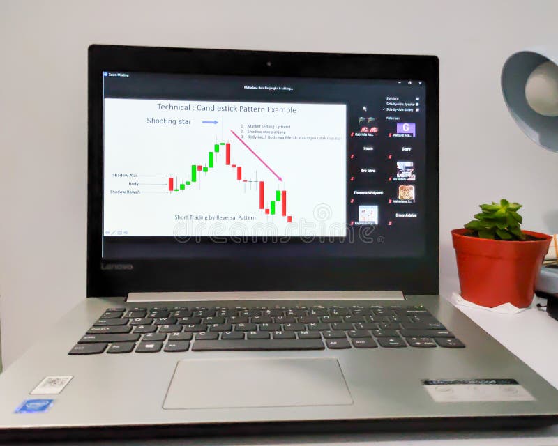 Laptop with trading chart editorial photography. Image of chart - 226967862