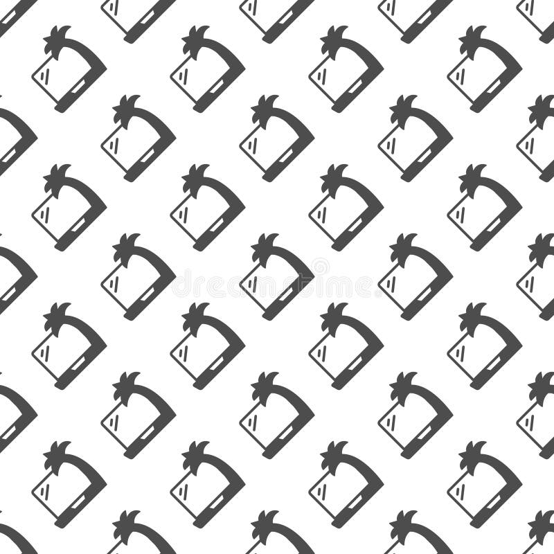 Laptop and Tropical Palm Tree Solid Seamless Pattern, Remote Work Theme ...