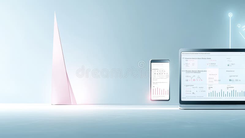 A Laptop and Two Cell Phones are on a Table in Front of a Pink Stock ...